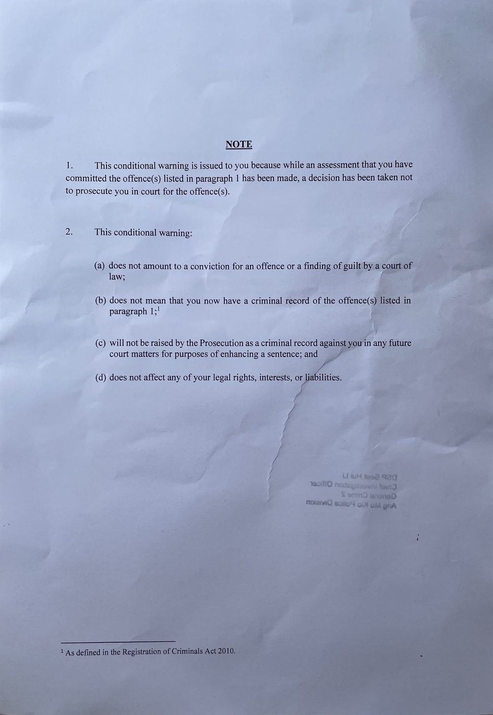 A lesson on police calls and conditional warnings